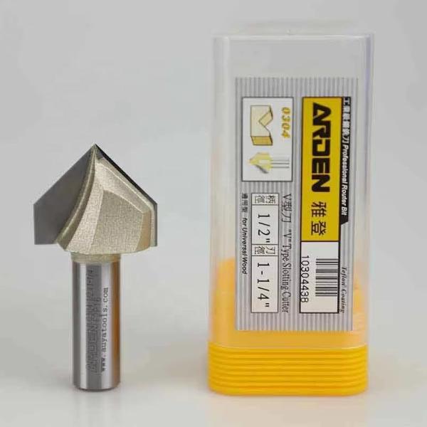 Quality ARDEN 'V' Type High Hardness Alloy Router Bit Tool 1/2 1/4 Shank End Mill Wood for sale