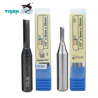 China Tiger  1/2 and 1/4 Shank  CNC Router Bit High Precision Carbide Straight Router Bit for Wood Working for Wood Router Bits for sale