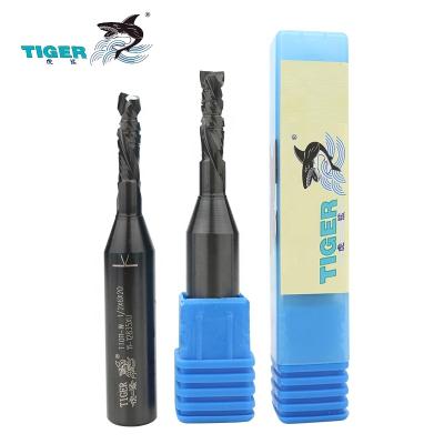 Cina Tre lame 55HRC Tiger Bit Cnc Router Bit Straight Blade Legnageria Tagliatrice in vendita