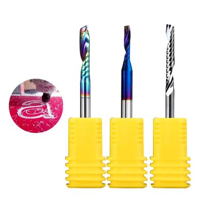 Cina YingBa Cnc Tools Fresa per fresatura 3mm Tagliente singolo Fresa a candela in metallo duro 1 Flauto 3mm Cnc Punta elicoidale Cnc Fresa 4mm in vendita
