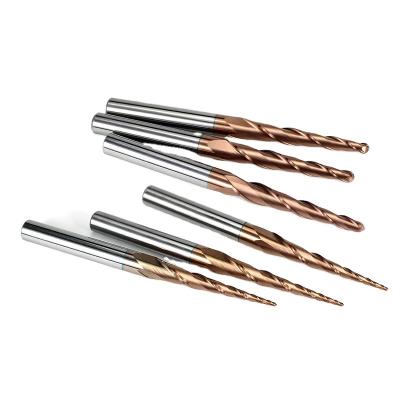 China YingBa Wholesale Price 8mm CNC Wood Router Bit Diamond 2Flute Spiral Tapered Ball Nose End Mil Milling CNC Cutter  for Wood MDF for sale