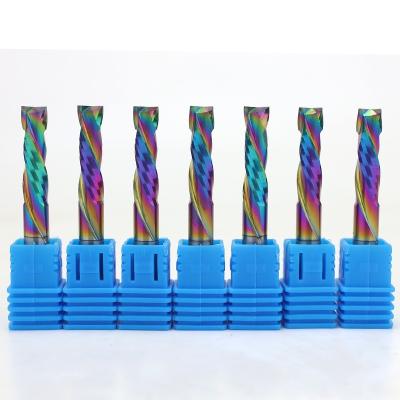 Cina Fresa CNC a compressione 2F in carburo solido personalizzata YINGBA, rivestita DLC, fresa a due taglienti elicoidali per legno duro in vendita