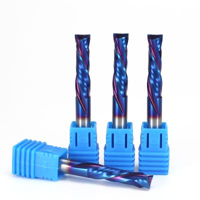 Cina Cnc 4mm 6mm Due flauti spirale su e giù di compressione Molio di fine per legno 1/4 Carbide Cutter Molio di fine 2f 3/8 Compressione Router Bit in vendita