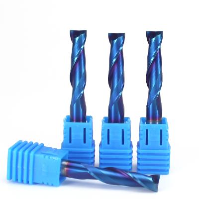 Cina Cnc 4mm 6mm Due flauti spirale su e giù di compressione Molio di fine per legno 1/4 Carbide Cutter Molio di fine 2f 3/8 Compressione Router Bit in vendita