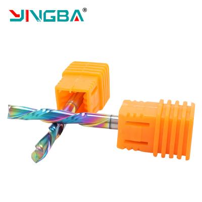 China YINGBA Endmill Carbide Hrc55 2 Flute Down Cut Spiral End Mill Custom Cutting Tool Cnc End Mill Cnc End Mill Router Bits for Wood for sale