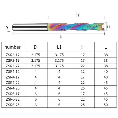 China YINGBA Endmill Carbide Hrc55 2 Flute Down Cut Spiral End Mill Custom Cutting Tool Cnc End Mill Cnc End Mill Router Bits for Wood for sale