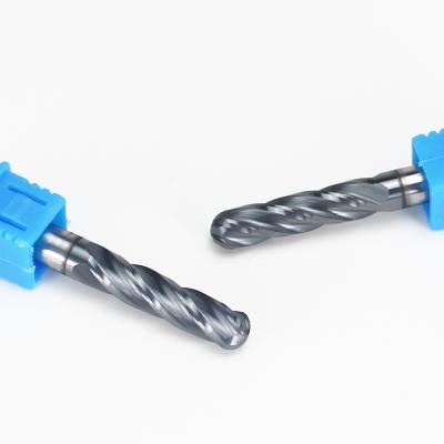 China CNC Router Bit Carbide Ball Nose Aluminum Endmill Tungsten Drill Fresa 4Flute End Mills Machine Tools Carbide Milling Cutter for sale