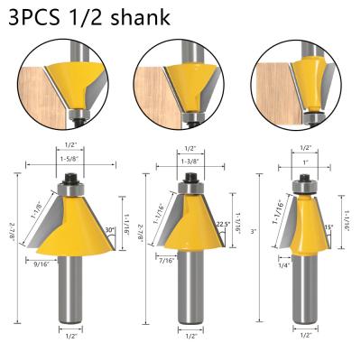 China YingBa Carbide Bevel Flush Trimming Router Bits Milling Cutter Woodworking Cutter Chamfer & Bevel Edging Router Bit for sale