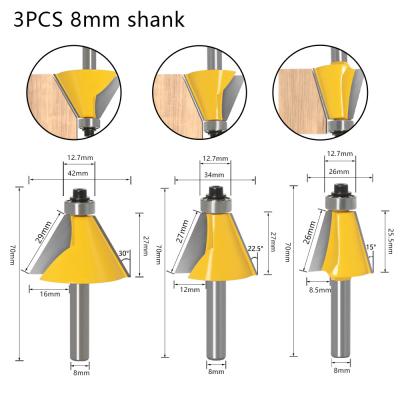 China YingBa Carbide Bevel Flush Trimming Router Bits Milling Cutter Woodworking Cutter Chamfer & Bevel Edging Router Bit for sale