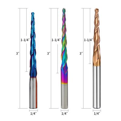 China YingBa High Quality Low Price Customized 1/4 Ball Nose Router Bit Cnc  Mill End Bit Carbide  CNC Engraving Bit for sale