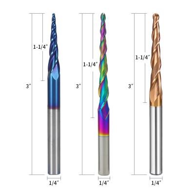 China YingBa High Quality Low Price Customized 1/4 Ball Nose Router Bit Cnc  Mill End Bit Carbide  CNC Engraving Bit for sale