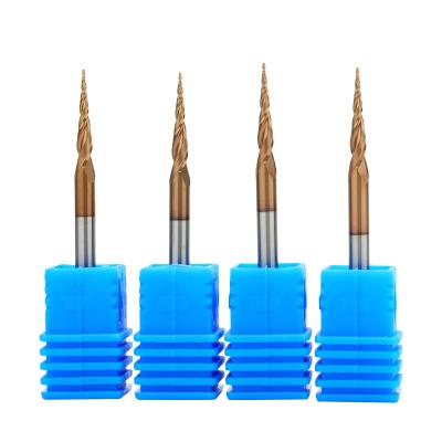 Cina Carburo solido 2 flauti 3d Bit di scultura in legno Conchiglia palla naso Bit per il legno Roughing Computer Conchiglia testa di palla taglio coltello in vendita