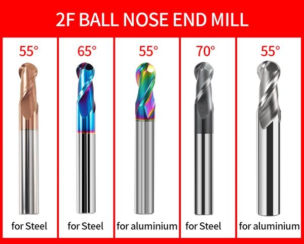 Quality Manufacturer CNC Wood Carving Bits Nano Coating 2/4Flutes Ball Nose 6mm Milling for sale