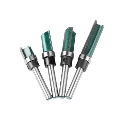 China Customized High Quality Low Price 6mm 8mm  Straight  Bearing Trimming Bit Wood Milling Cutter Flush Trimming Router Bits for sale