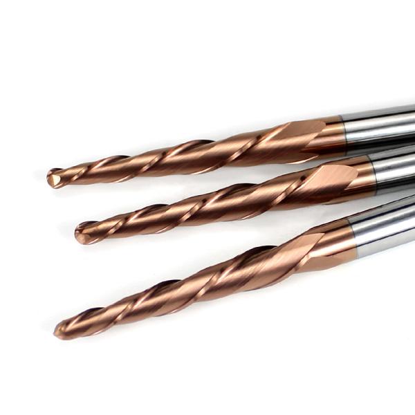 Quality YingBa 3.175mm 4mm 6mm 8mm 10mm 12mm Tungsten Steel Carbide 2Flute Tapered  Ball Nose End Milling Cutter for CNC  Router Machine for sale