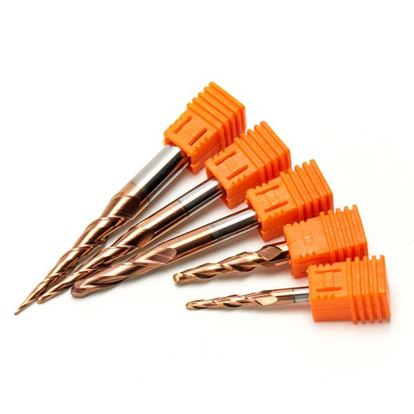 Quality YingBa 6*75*R2 High Quality Custom Conical Spiral 2F Carbide Coated End Mill for sale