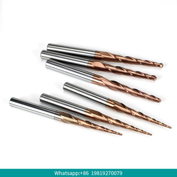 Quality YingBa 6*75*R2 High Quality Custom Conical Spiral 2F Carbide Coated End Mill for sale