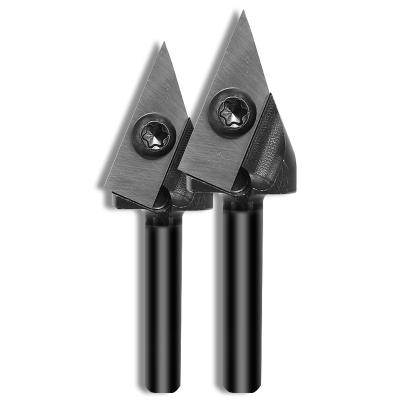 China Hot Selling 1/2 1/4shank 45 /60 Degree V Bit Wood Cutter Tools Replaceable Carbide Insert  Bit for Woodworking Router for sale