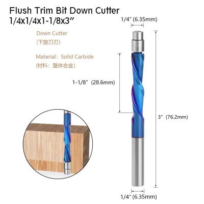 Cina Bit di router in legno di carburo personalizzato Inch Up Cut Flush Trim Router Bit 65HRC in vendita