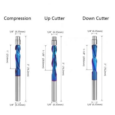 Cina Bit di router in legno di carburo personalizzato Inch Up Cut Flush Trim Router Bit 65HRC in vendita