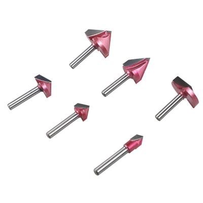 Cina Fresa per legno per router a forma di V 45HRC, fresa per smussatura con cuscinetto in vendita