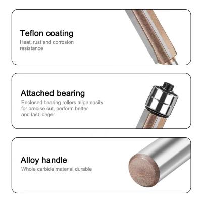 Cina Frese per fresatura CNC da 6 mm con gambo da 1/4, cuscinetti doppi, utensili da taglio per la lavorazione del legno in vendita