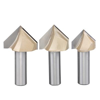 China Wood MDF CNC Router Bit 6.35mm 12.7mm V Type Carbide End Mill for sale