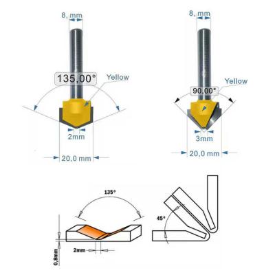 Cina 108 gradi Cnc bit di incisione 90 gradi V scanalatura di alluminio di taglio bit di router in vendita