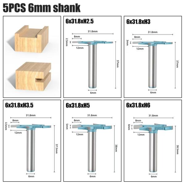 Quality 4 Blade Cnc Engraving Bits T Type Slot Bit Milling Cutter 6mm 1/4 Shank Cleaning for sale