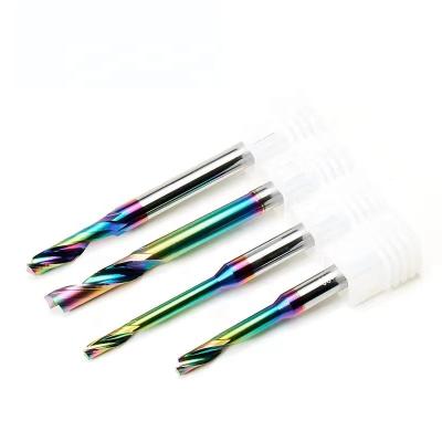 China Carbide One Flute Spiral Router Bit Cnc Single Flute End Mill for Aluminum Acrylic Wood Cutter 3mm 4mm 6mm 10mm 1 Flute End Mill for sale