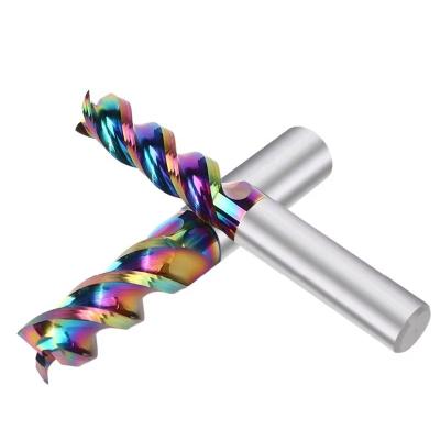 China 3F HRC 55 Indexable End Mill For Aluminum Colorful  Copper Cnc Tools Milling Cutter for sale