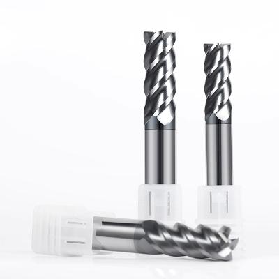 China Cnc Machining 4 Flutes End Mill AlTiN Mold  End Mill Bits For Steel for sale