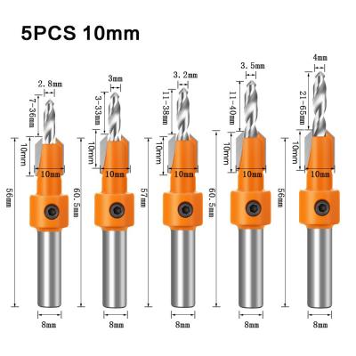 China Wholesale 8 Shank Wood Countersink Router Drill Bit Woodworking Expanding Screw Hole Drilling Milling Cutter for Timber Plastic for sale