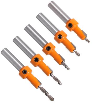 China Yingba Hot Selling 8mm HSS Countersink Woodworking Router Bit Set Counterbore Drills with Screw Extractor Milling Cutter for sale