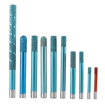China High Quality CNC Tools Square Vaccum Brazed Stone Engraving Bits Diamond Core Drill Bit Coating Router Bit for Marble for sale