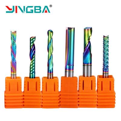 Китай YINGBA Специальная твердосплавная спиральная фреза с двумя канавками для ЧПУ-фрезера, 8 мм и 6 мм, фрезы для деревообработки продается