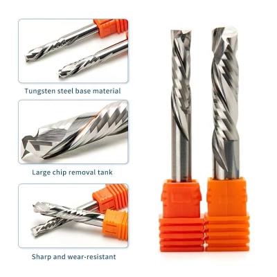 China Yingba Hot Selling Up&down Compression End Mill Router Bits  Spiral Milling Cutter Cnc Wood Router Bits Carbide Spiral for sale