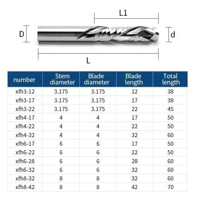 China Yingba Hot Selling Up&down Compression End Mill Router Bits  Spiral Milling Cutter Cnc Wood Router Bits Carbide Spiral for sale