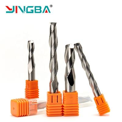 China YingBa Two Flute Spiral End Mill Solid Carbide Wood Working Cnc Router Machine for Wood Milling Cutter Manufacturing Production for sale