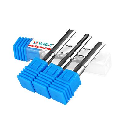 Cina YingBa Custom Coated 8mm Tungsten Steel Shank Due flauti Cutter di fresatura dritta per incisione CNC e taglio di legno OEM supporto in vendita