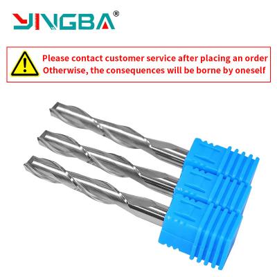 Cina YINGBA prezzo all'ingrosso Carburo solido 2 flauti tagliatore di fresatura a spirale Cnc pezzi di legno attrezzi di taglio in alto router pezzi di fine mulino in vendita