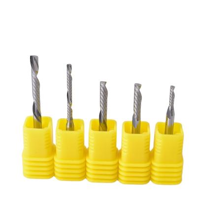 Китай CNC-маршрутизатор Битс Фабрика Прямая цена Деревообрабатывающие инструменты Предварительная спиральная голова Леворучная одноручная флейта фрезерная резка продается