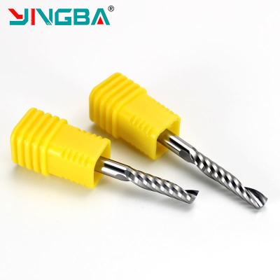 Cina Fabbricazione Single 1 Flute up Cut Bit Fresa Spirale Milling Cutter CNC Router Bit Endmill Carbide per legno MDF in PVC acrilico in vendita