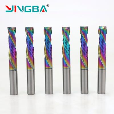 Cina Produttore Vendita Calda HRC 60 DLC Rivestimento Up&Down Cut Bit Bit di Compressione Fresa a Spirale in Carburo 4mm Frese Cnc Legno in vendita