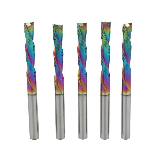 Quality 3/8 1/4 1/2 Inch Shank 2F Down Cut Spiral Router Bit for Wood 4mm 6mm Carbide for sale