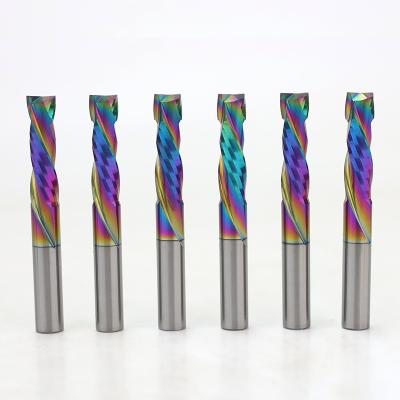China Nano-Beschichtung Fräser Massivkarbid 2 Schneiden Schaftfräser Downcut Spiralbohrer 60HRC zu verkaufen
