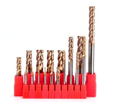 China Factory Sales HRC55/60/65 Tungsten Carbide End Mill Cutter 4-Flute CNC Metal Milling TiSiN Coating ODM OEM for Metal Processing for sale