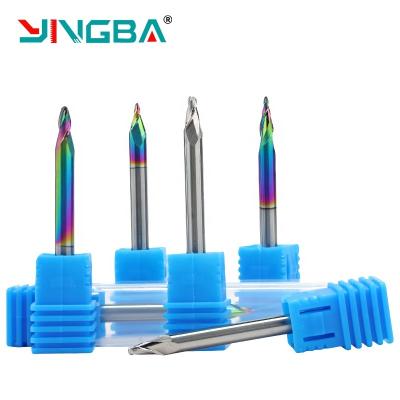 China Yingba Hot Sale Alumminum Engraving Router Bits DLC Coating 2F Taper Ball Nose for Carving Aluminum Milling Cutter for sale