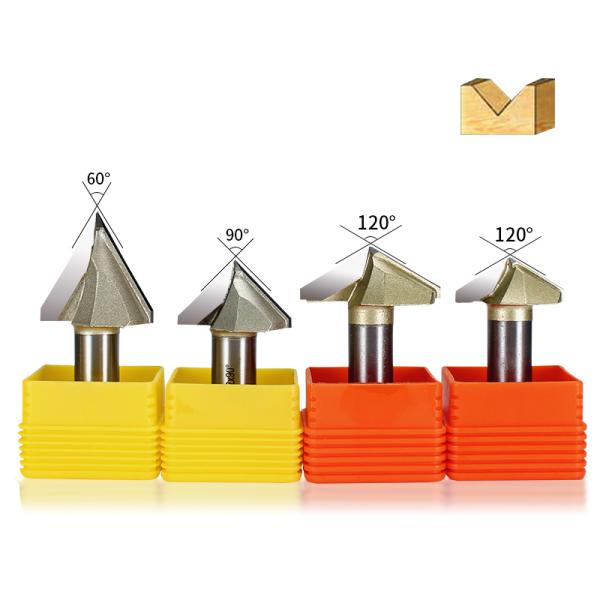 Quality Customizable Carving CNC Wood Bit Carbide Wood End Mill 2 Flute 3D V Bit For Cnc for sale