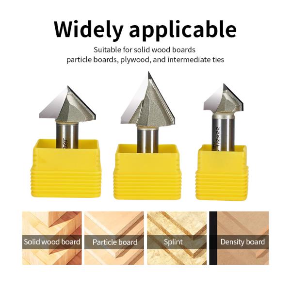 Quality Customizable Carving CNC Wood Bit Carbide Wood End Mill 2 Flute 3D V Bit For Cnc for sale